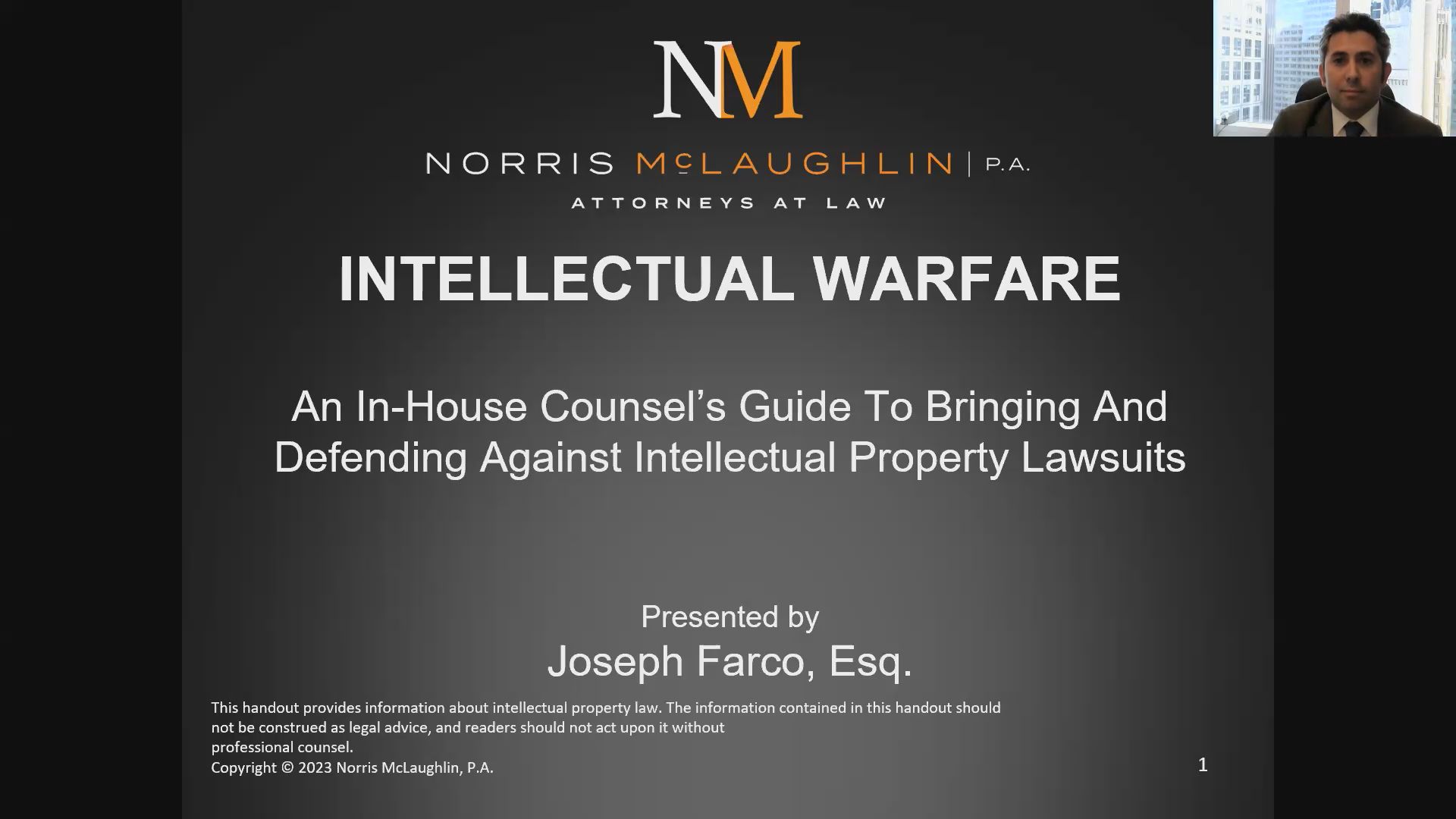 UnitedCLE.com: Intellectual Warfare: An In-House Counsel's Guide to ...
